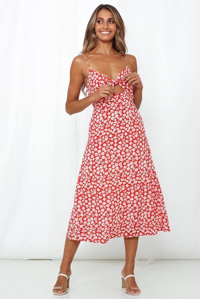 Five Star Rating Midi Dress Red